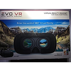 EVO VR - Virtual Reality Headset for All Smartphones - IOS & Android - Black color