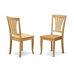 East West Furniture ANAV5-OAK-W 5 Piece Dining Room Table Set Includes a Round Kitchen Table with Pedestal and 4 Dining Chairs, 36x36 Inch, Oak