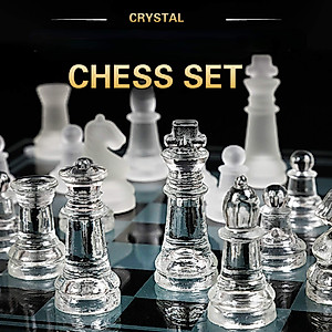 Upgraded Acrylic Chess Board Anti-Broken Elegant Glass Chess Pieces Chess Game Chess Set Chess Game