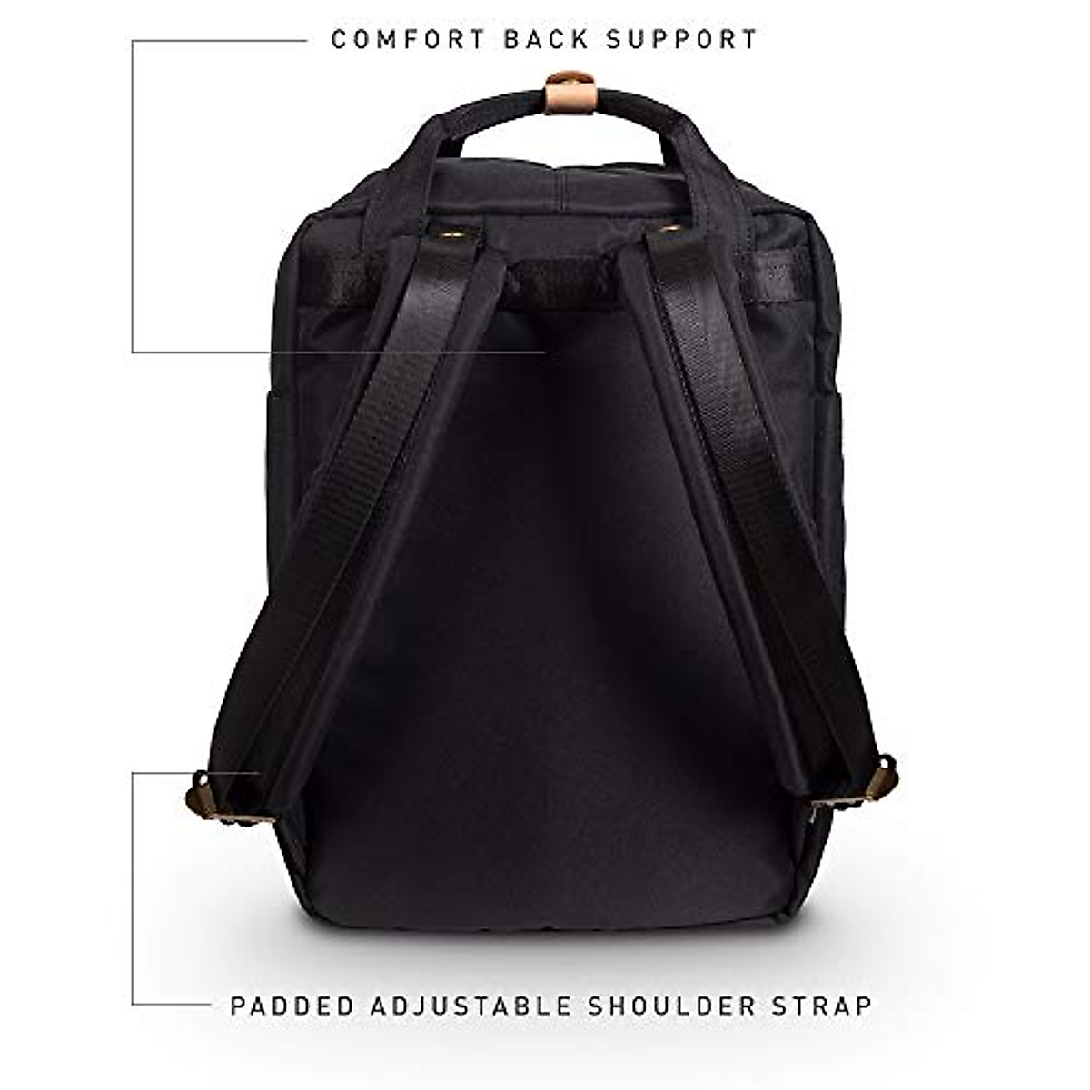 Doughnut Travel Laptop Backpack, Slim Durable Reborn Series Daypack Backpacks, Water Resistant College Computer Bag for Men & Women Fits 14 Inch Notebook(Black)