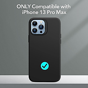ESR Cloud Soft Case Compatible with iPhone 13 Pro Max Case (2021) (6.7 Inch), Liquid Silicone Case, Slim and Shockproof with Anti-Scratch Microfiber Lining, Black