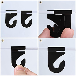 100 Pieces Metal Drop Ceiling Hooks, Right and Left Black Ceiling Hooks T-Bar Track Clip for Hanging Plants & Decorations, 20lbs Capacity Suspended Ceiling Hanger for Classrooms Offices