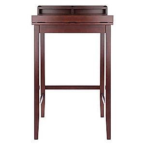 Winsome Brighton High Desk with 2-Drawer, Brown