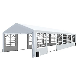 GARTOO 20' x 40' Canopy Party Tent & Carport - Heavy Duty Outdoor Wedding Gazebo with 4 Sand Bags, Event Shelter Canopy for Outdoor Event, Wedding, Birthday Party