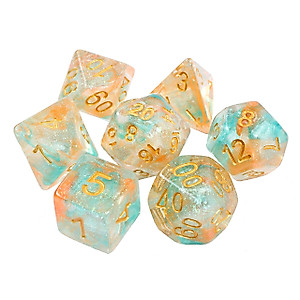 3DEGOS Spirt of Merlin Wizard DND Dice Set for Dungeons and Dragons Gifts, D&D, D and D, Pathfinder, Accessories, D20, Polyhedral, Resin Dice, Metal, Dice Tray, Tower, Bag, Box