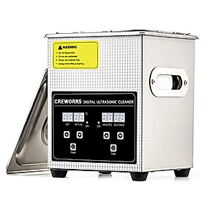 CREWORKS Professional Jewelry Cleaning Machine, 2L Jewelry Cleaner Ultrasonic Machine with Heater & Timer, Digital Ultrasonic Cleaner for Cleaning Denture Dental Oral Irrigator Parts Retainer Glasses