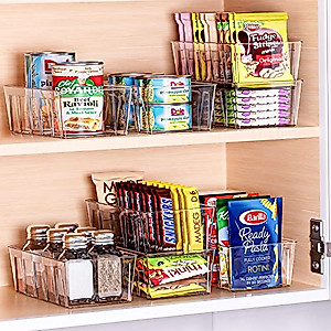 Puricon 4 Pack Pantry Organization and Storage Bins for Kitchen Fridge Countertop Cabinet Bundle with Clear Lazy Susan Turntable Organizer (12 Inch & 10")