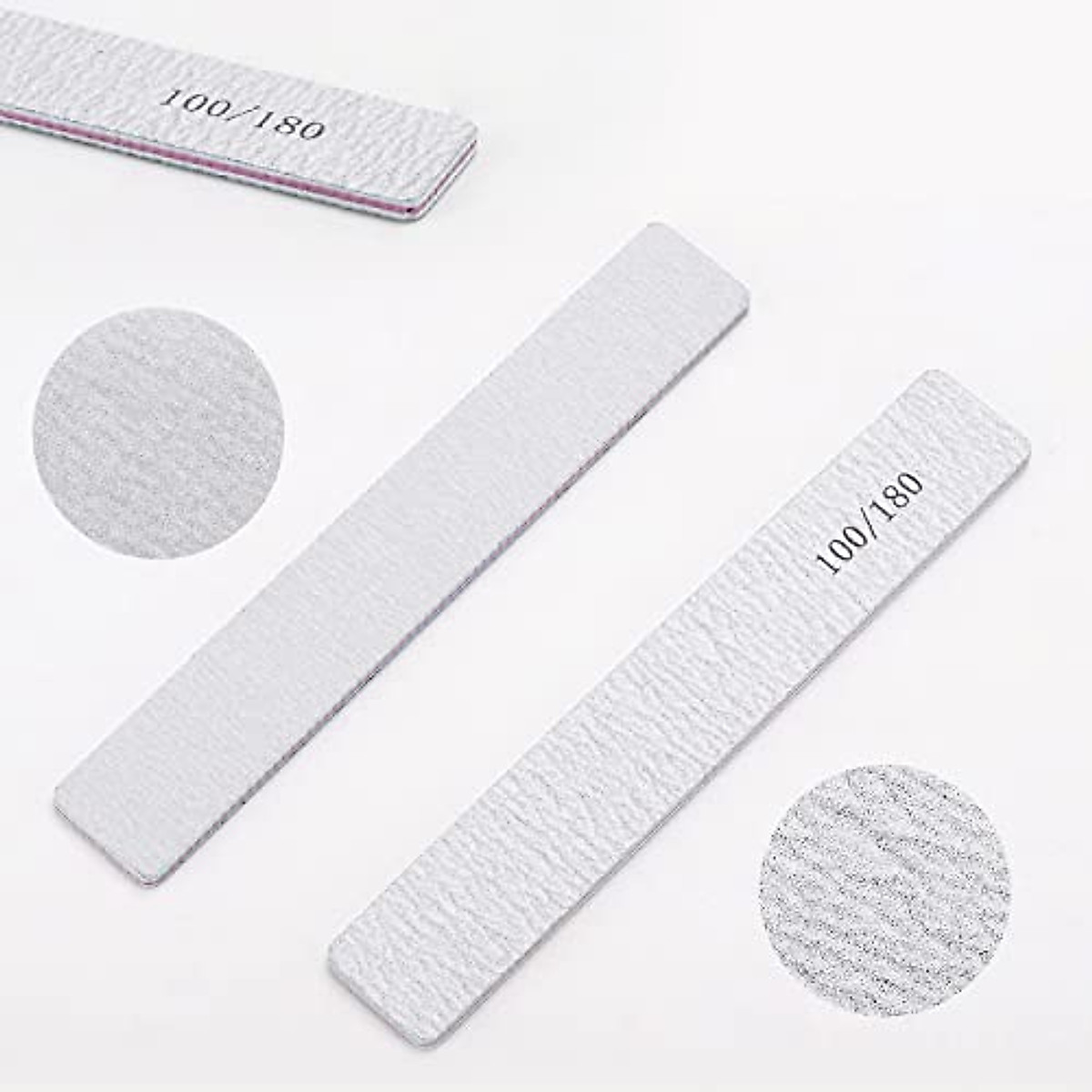 35 Count 100/180 Grit Nail Files and Buffers Kit, Sponge Nail Buffing Blocks Double Sided Emery Boards for Acrylic Nails