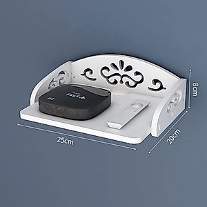 AVEEWA Wireless Router Storage Shelf Wireless Router Storage Box Desktop Set- Top Box Rack WiFi Box/White/25 * 20 * 8Cm