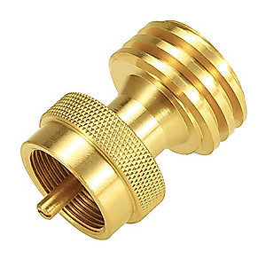 Joywayus Solid Brass Saver Adapter 1 LB Round Propane Adapter Converter Universal Small Bottle for Gas Grill and Propane Tree - 1''-20 Male Throwaway Cylinder Thread