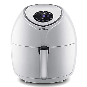 Ultrean Air Fryer 6 Quart, Large Family Size Electric Hot Airfryer XL Oven Oilless Cooker with 7 Presets, LCD Digital Touch Screen and Nonstick Detachable Basket,UL Certified,1700W (white)