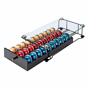 Rice rat Vertuo Capsule Holder Drawer for Nespresso With Glass (Class-30 Pods)