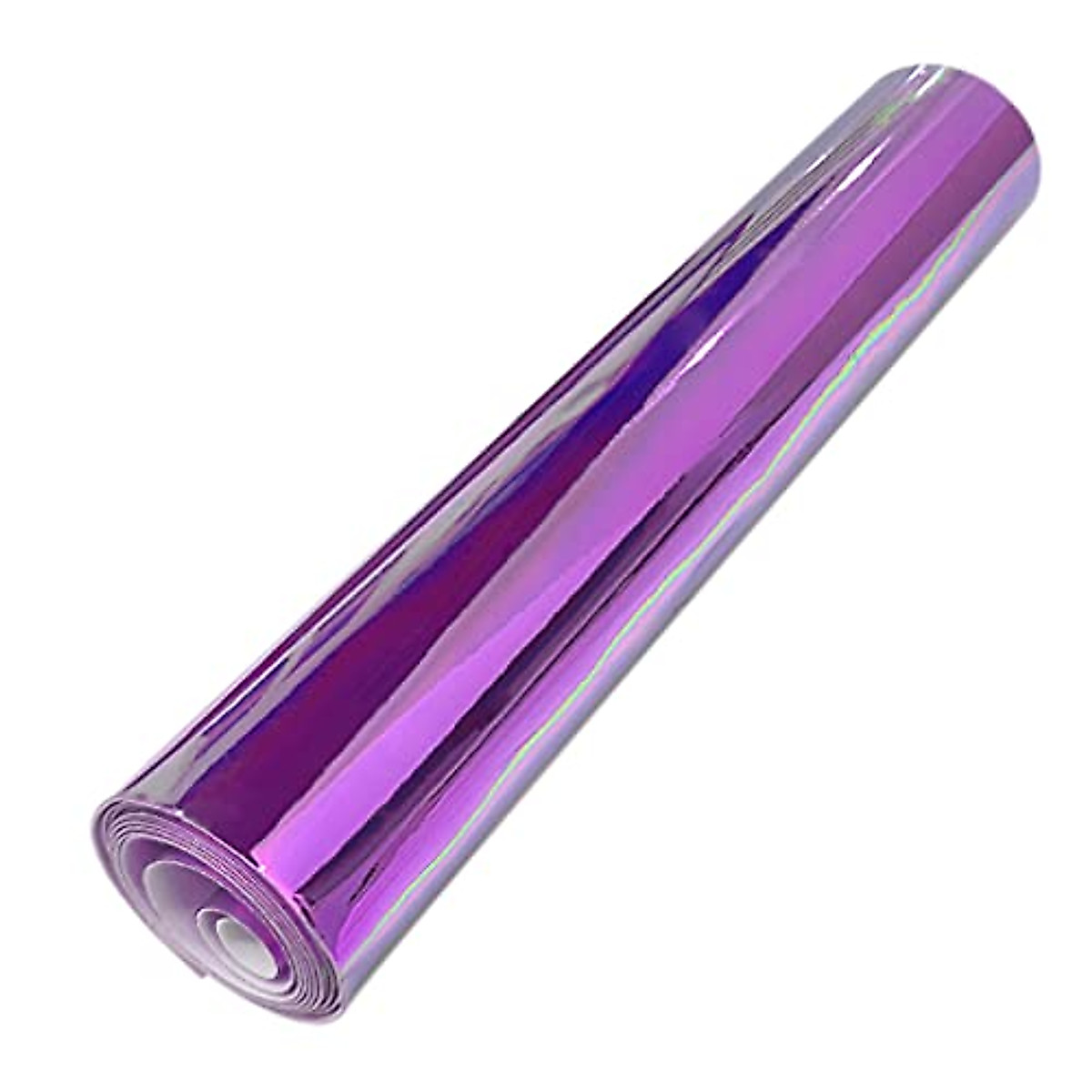 HYANG Holographic Iridescent Mirror Laser PU Faux Leather Sheets 1 Roll 12"X53"(30cmX135cm), Faux Leather Very Suitable for Crafts Making Leather Earrings, Bows, Handbag ，Sewing (Purple)