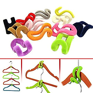 okdeals Flocking Clothes Rack Creative Storage Holder Antislip Household Easy Hook Closet Organizer 10PCS(Grey)