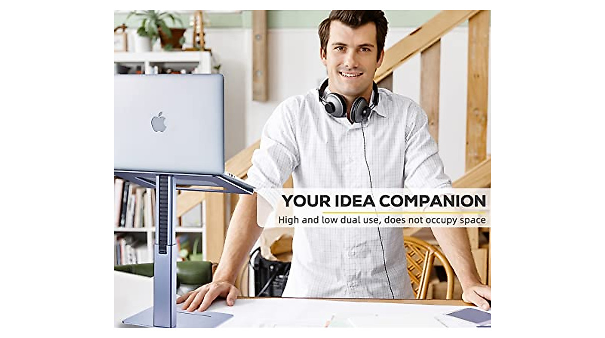 Tall Adjustable Laptop Stand | Sit/Stand & Eye-Level Camera
