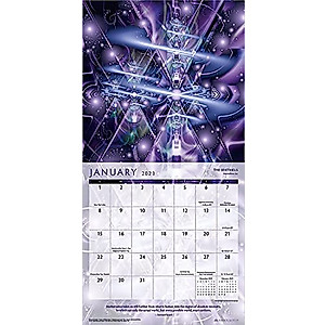 Fractal Cosmos 2023 Wall Calendar: The Mathematical Art of Alice Kelley | 12" x 24" Open | Amber Lotus Publishing