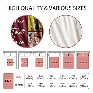 Custom Blanket with Pictures and Text Personalized 10 Photos Blankets for Dad Mom Kids Boyfriend Girlfriend Room Decor Unique Gifts for Anniversary Birthday Wedding Baby Shower
