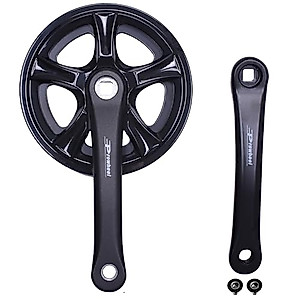 PROWHEEL Bike Crankset,36T 170MM Bike Crank Arm Set,Double ChainWheel and Replacement Chain Guard,Compatible with City Bike,MTB,Electric Bicycle,Cargo,Folding Bike