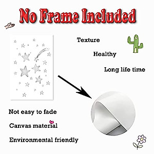 Bfgsrtcbox Grey Moon Wall Decor Nursery Star Print Cloud Art Stars Poster Canvas Printing Painting Pictures Posters Prints for Kids Room Home Girls bedroom 12x16inchx3pcs No Frame