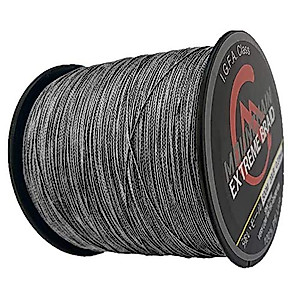 Mounchain Braided Fishing Line 1000M, 4 Strands Abrasion Resistant Braided Lines Super Strong 100% PE Sensitive Fishing Line - Grey 30LB