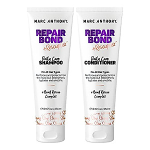 Marc Anthony Repairing Shampoo & Conditioner Set, Repair Bond Rescuplex - Repairs, Strengthens, & Maintains Bonds within Hair - Eliminates Frizz, Flyaways, & Reduce Breakage - Dry & Damaged Hair Care