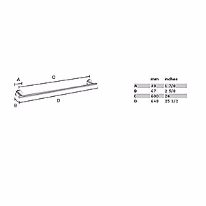 Smedbo SME, Polished Chrome HK3464 Towel Rail Single, 64.8 x 5 x 5 cm