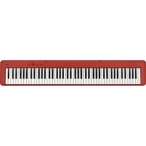 Casio CDP-S160 88-Key Compact Digital Piano Keyboard with Touch Response, Red Bundle with H&A Studio Headphones, Stand, Bench, Sustain Pedal