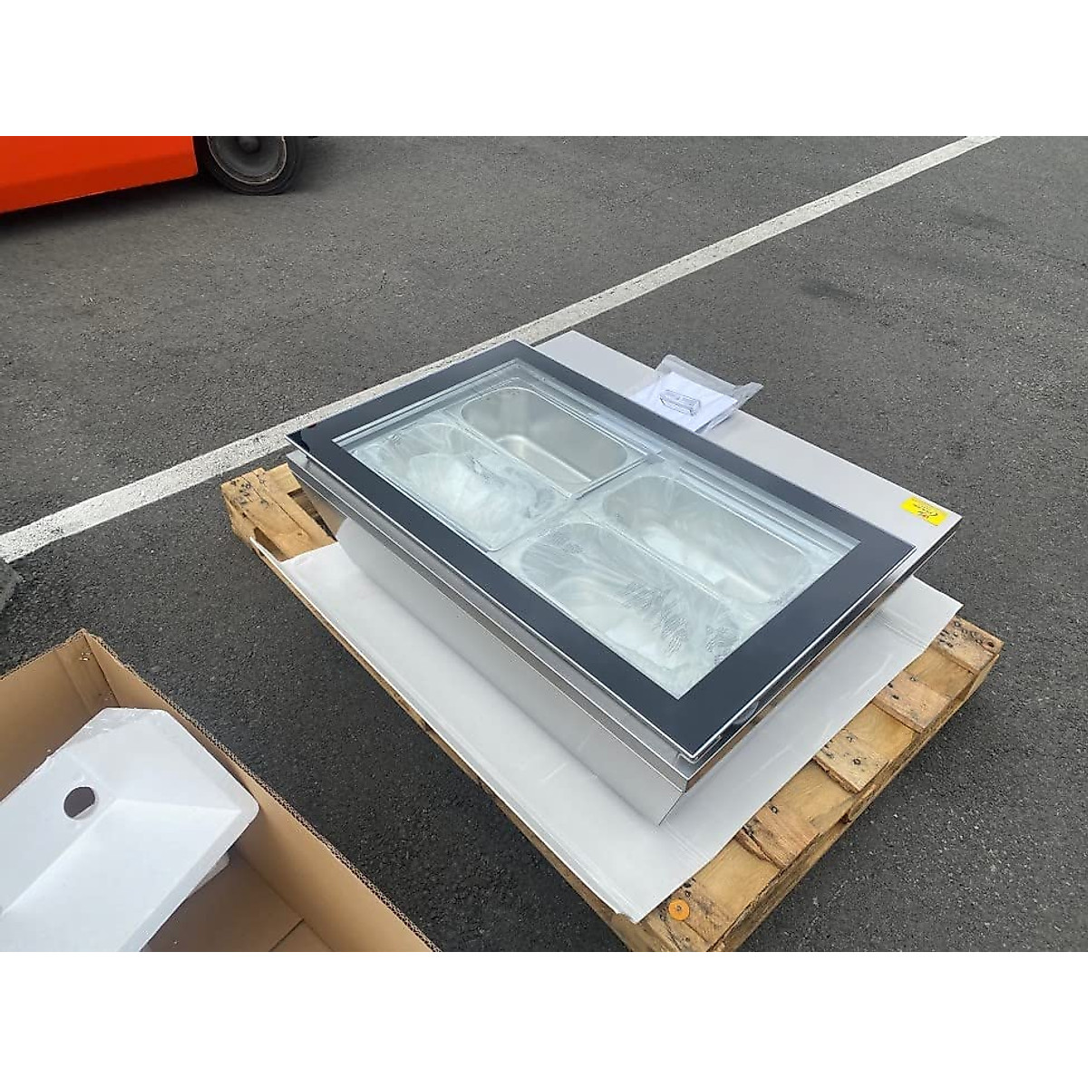 Gelato Freezer Display Case Dipping Cabinet Pan Ice cream Countertop White Frame 4 Pan DW-67L