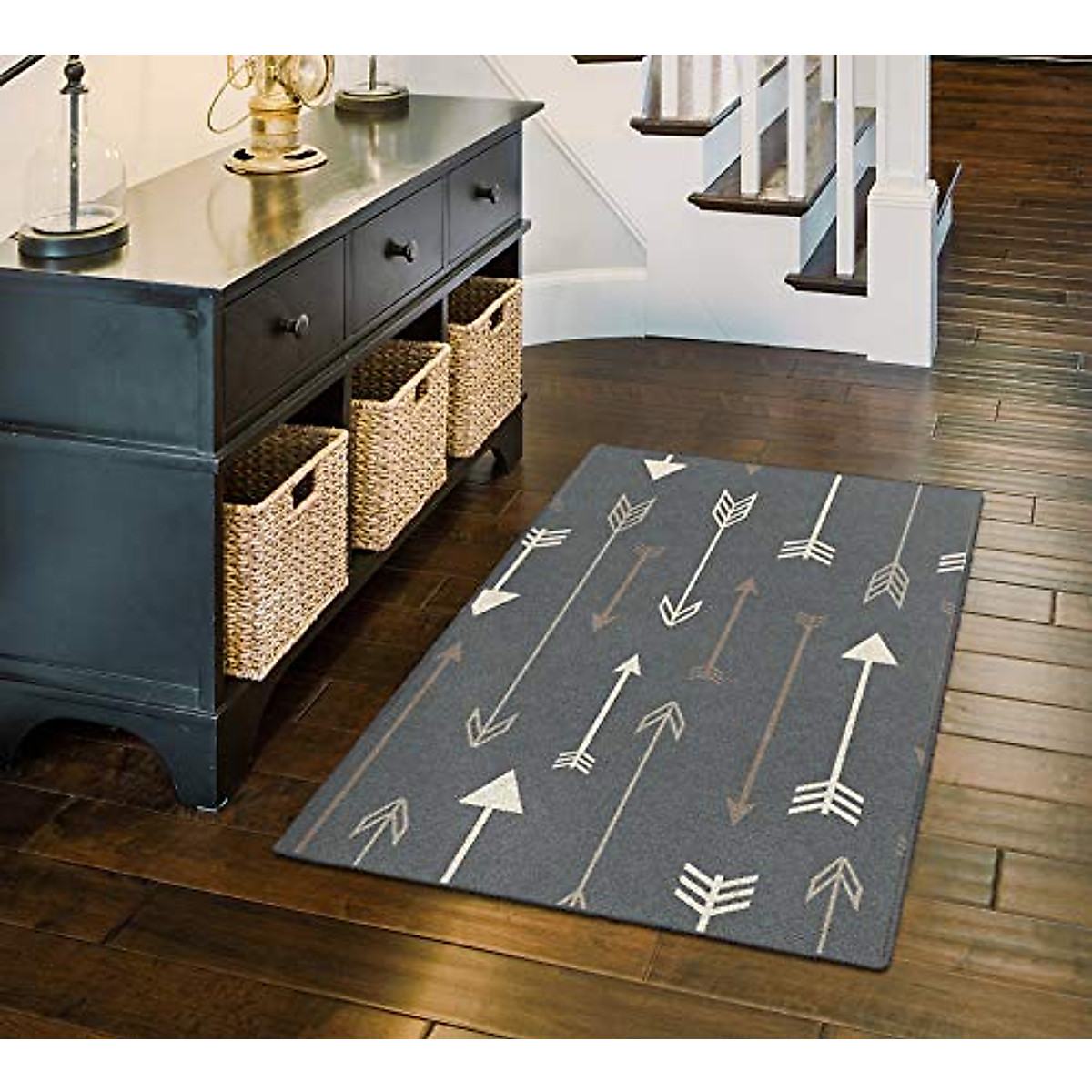 Brumlow Mills Bohemian Arrows Decorative Archery Gray Area Rug for Living Room Decor, Bedroom Carpet, Dining, Kitchen Rugs or Front Door Mat, 2'6" x 3'10"