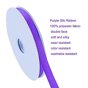 Leyice 1/2 Inch Satin Ribbon 100 Yards Craft Ribbon Double Sided Fabric Ribbons Roll for Gift Wrapping Hair Bows (Purple)