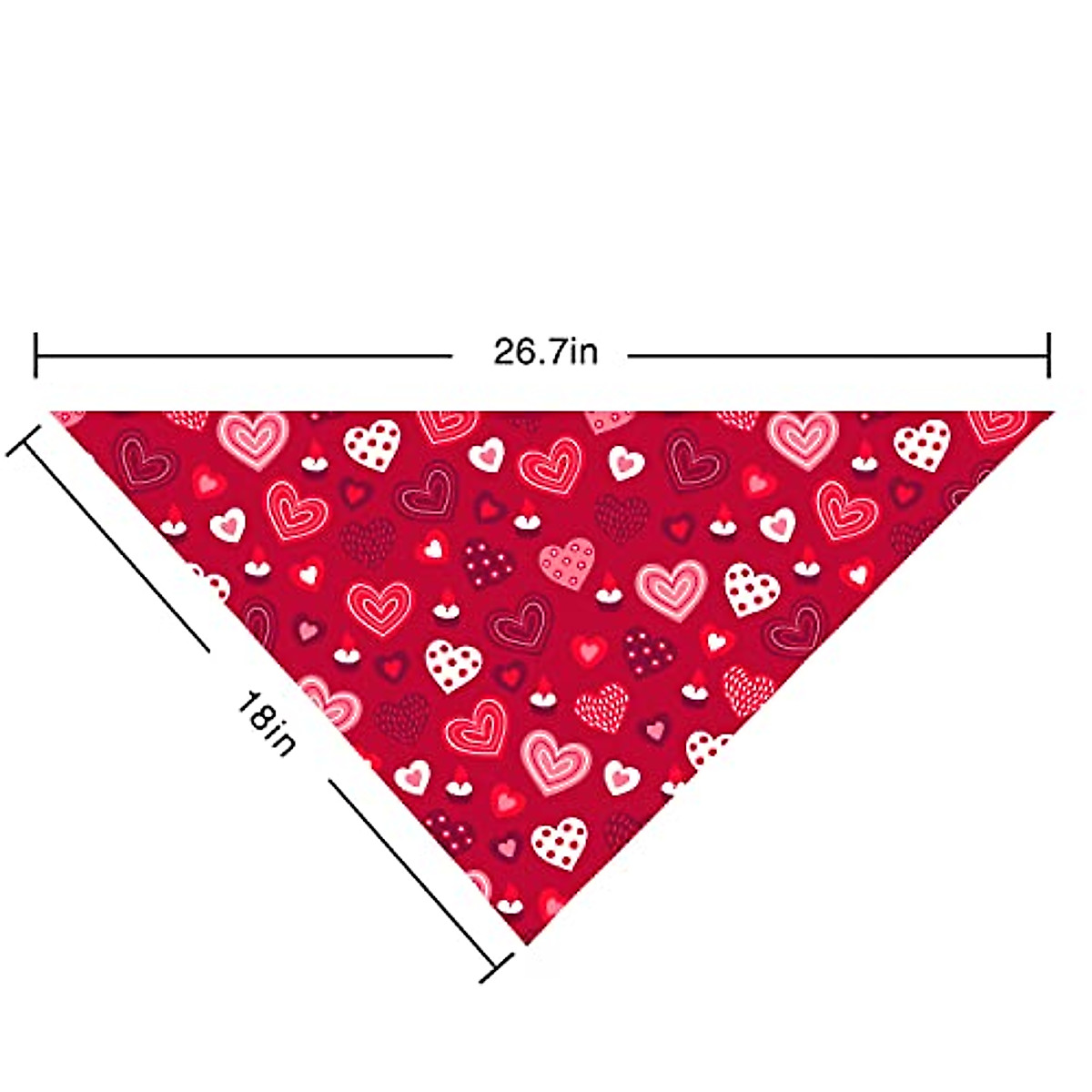 Pohshido 2 Pack Valentine's Dog Bandana, Holiday Cat Bandana Scarfs for Small Medium Large Dogs Cats Pet Puppies (Candy Hearts-Small)