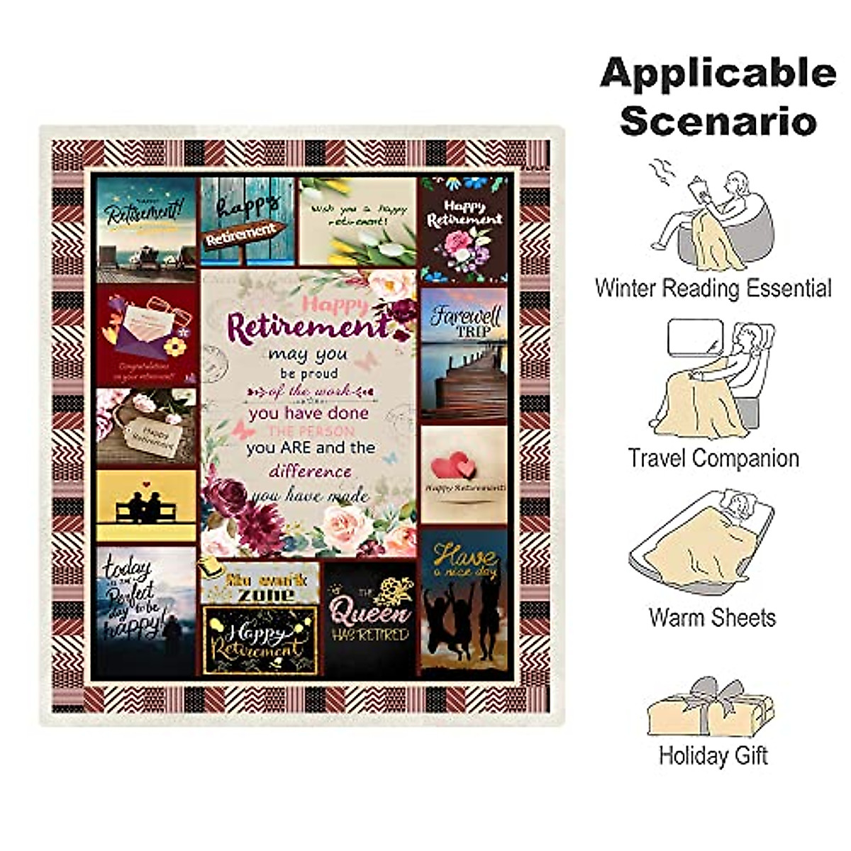 Retirement Gifts for Women Men 2022 Throw Blanket ,Retirement Appreciation Gifts for Boss Coworkers,Retire Party Gifts for Friends,Grandma,Teachers,Nurses Soft Throw Blankets (RETIRED,50"x 60")