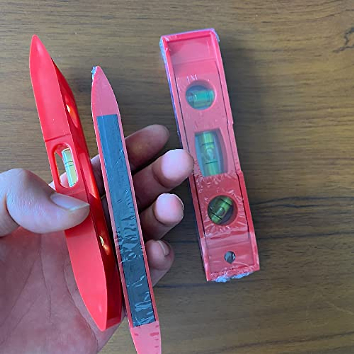 3 PCS Magnetic Torpedo Level, 6 Inch Bubble Level with 45°/90°/180° Bubbles, Shock Resistant Magnetic Level Tool for Measuring