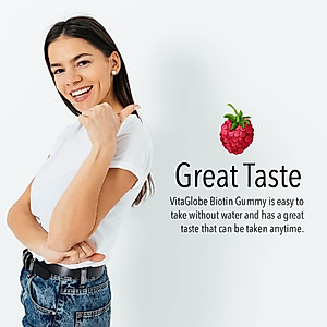 VitaGlobe Hair Skin and Nails with Collagen 20mg Gummy with Vitamin A, C, D, E, B6 & Biotin for Healthy Hair, Skin and Nails, 60 Count