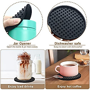 36 Pcs Silicone Coasters for Drinks Non-Slip Silicone Drink Coasters Heat Resistant for Protects Any Table Type Tabletop Coffee Bar Black Coasters