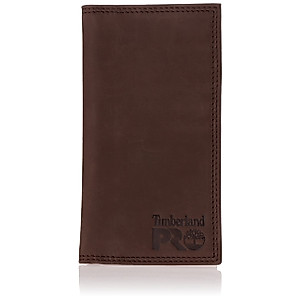 Timberland PRO mens Rfid Leather Long Bifold Rodeo Wallet With Rfid, Dark Brown, One Size
