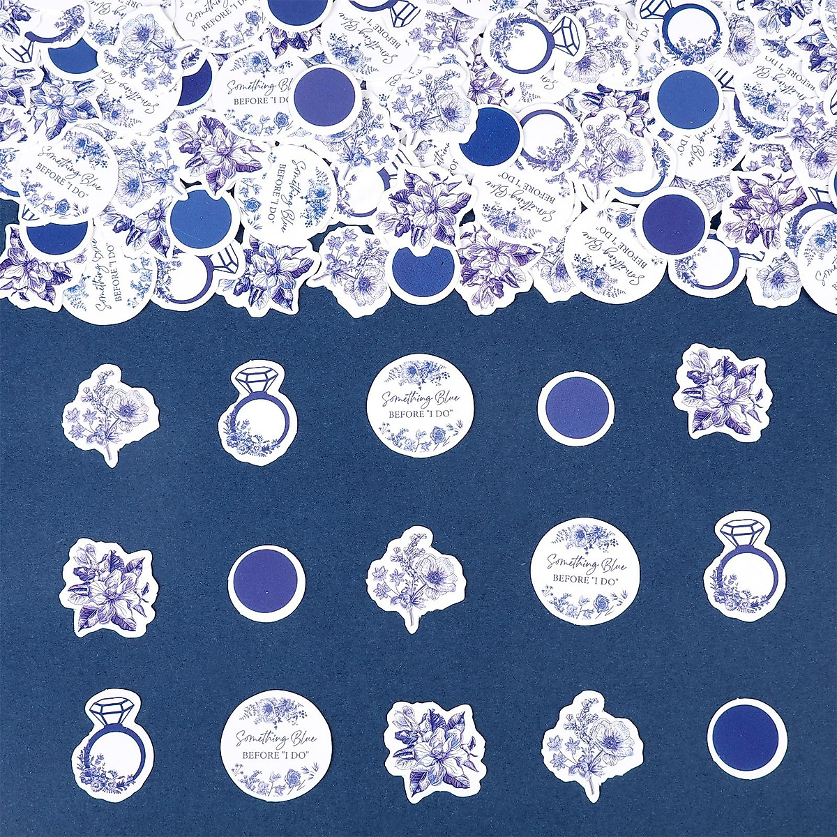Balterever 200pcs Something Blue Before I Do Confetti Something Blue Before I Do Bridal Shower Decorations Something Blue Bridal Shower Table Scatters for Women Bachelorette Engagement Wedding Party