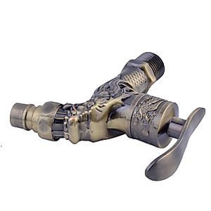 DOITOOL 3 Pcs Antique Faucet Washing Machine Tap Kitchen Water Tap Garage Water Tap Decorative Wall Water Tap Wash Basin Water Tap Taps Bath Tub Tap Shower Spray Faucet Shower Head Brass