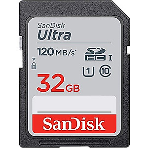 SanDisk 32GB SDHC SD Ultra Memory Card (Two Pack) Works with Canon EOS Rebel T7, Rebel T6, 77D Digital Camera Class 10 (SDSDUN4-032G-GN6IN) Bundle with (1) Everything But Stromboli Combo Card Reader