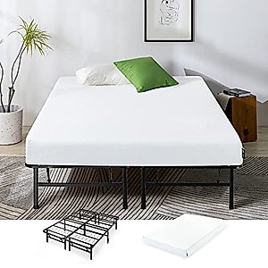 ZINUS 6 Inch Green Tea Cooling Gel Memory Foam Mattress and SmartBase Metal Mattress Foundation Set / Bed and Mattress Set / No Box Spring Needed / Mattress in a Box, Full
