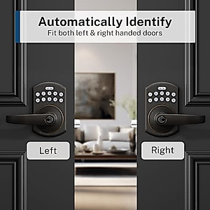 Signstek Keypad Entry Lever Door Lock with LED Backlit Keypad Password/Key Accessibles, Oil Rubbed Bronze
