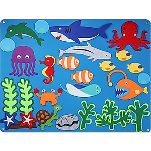 Crafty Toyz Ocean Animals Felt Board Set – Toddler Sea Creatures Play Kit – Kids Preschool Classroom Story Crafts – Toddlers Learning Animal Wall Toy