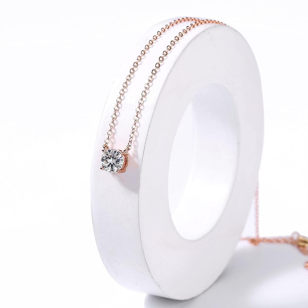 DHQH Bridesmaid Proposal Gifts CZ Tearsdrop Earrings Necklace Set Crystals Pendant Necklaces Jewelry Sets for Bridal Bridesmaids Prom Wedding