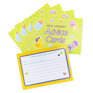 Super Z Outlet 24 Pack Mommy Advice Cards Baby Shower Games Gender Neutral Fun Party Favors Parents-To-Be