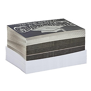 Best Paper Greetings 60 Pack Blank Graduation Thank You Cards with Envelopes, 6 Assorted Designs, Black and White (4 x 6 in)