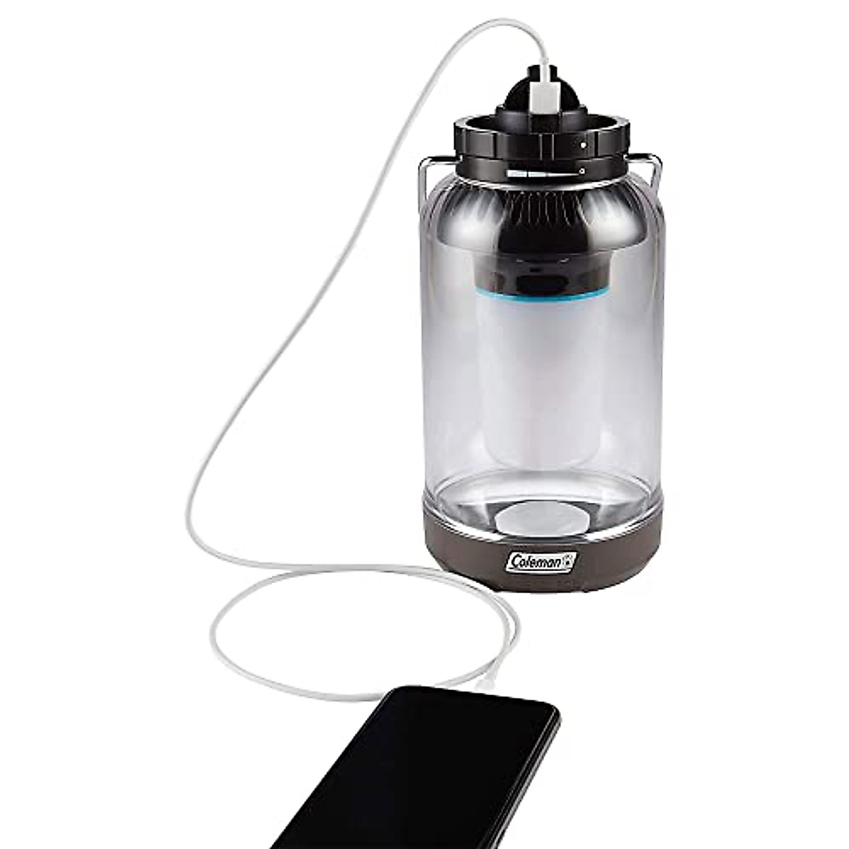 Coleman OneSource 1000 Lumens Water Resistant LED Outdoor Camping Lantern w/Rechargeable Battery, USB Port for Devices, & Internal Flashlight (2 Pack)