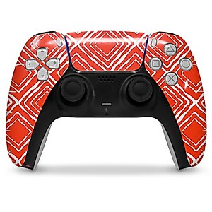 WraptorSkinz Skin Wrap compatible with Sony PS5 DualSense Controller Wavey Red (CONTROLLER NOT INCLUDED)