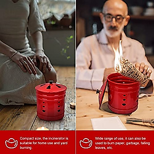 Metal Garden Incinerator Fire Bin: Enamel Burn Bin Stainless Steel Incinerator Burn Barrel Incinerator Cage Ash Bucket Fire Pit Wood Burning Pit for Outdoor Patio Backyard