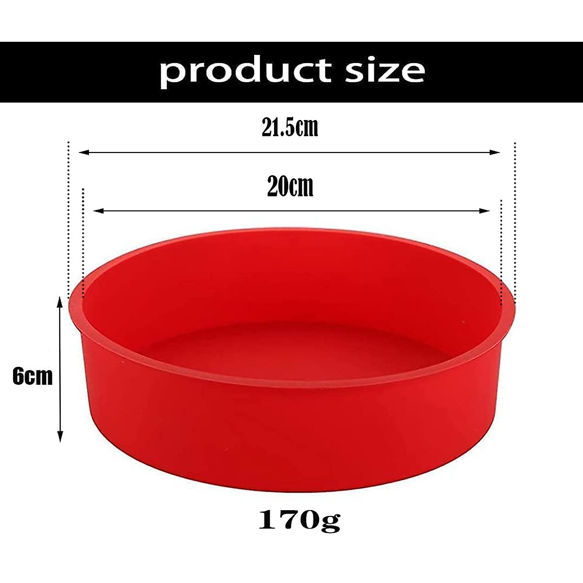 2pcs 8 Inch Silicone Cake Pan for Baking, Round Cake Molds Silicone Baking Pan Non-Stick Quick Release Suitable for Cheesecake Chocolate Cake Brownie Cake puddings