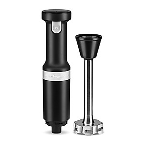 KitchenAid Cordless Variable Speed Hand Blender with Chopper and Whisk Attachment - KHBBV83, Matte Black